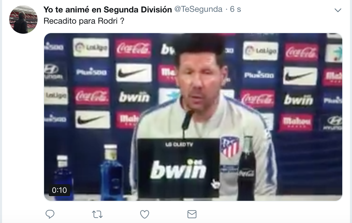 VIDEO: El "recadito" de Simeone a Rodri en rueda de prensa - TODOATLETI.COM